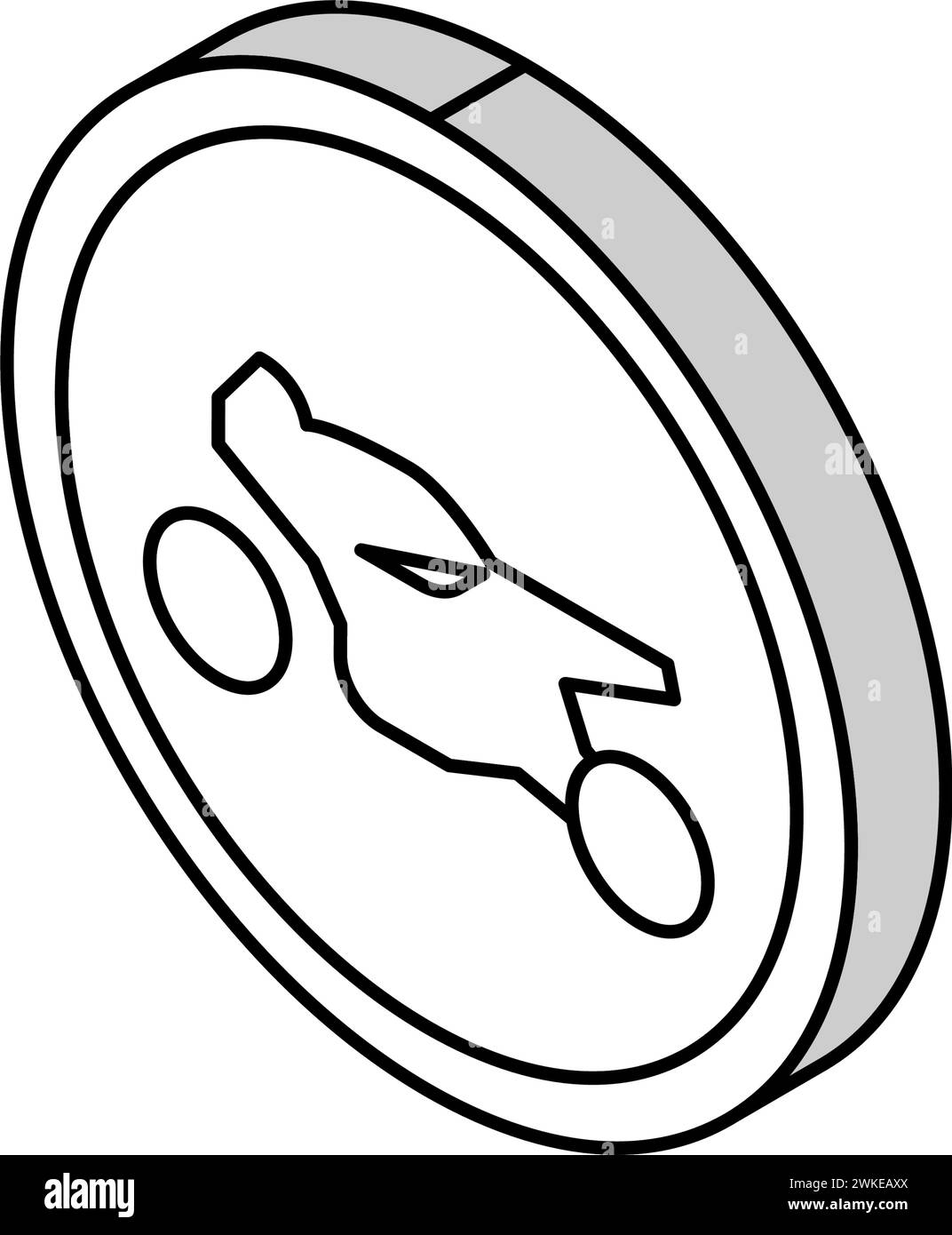 motorcycle road sign isometric icon vector illustration Stock Vector ...