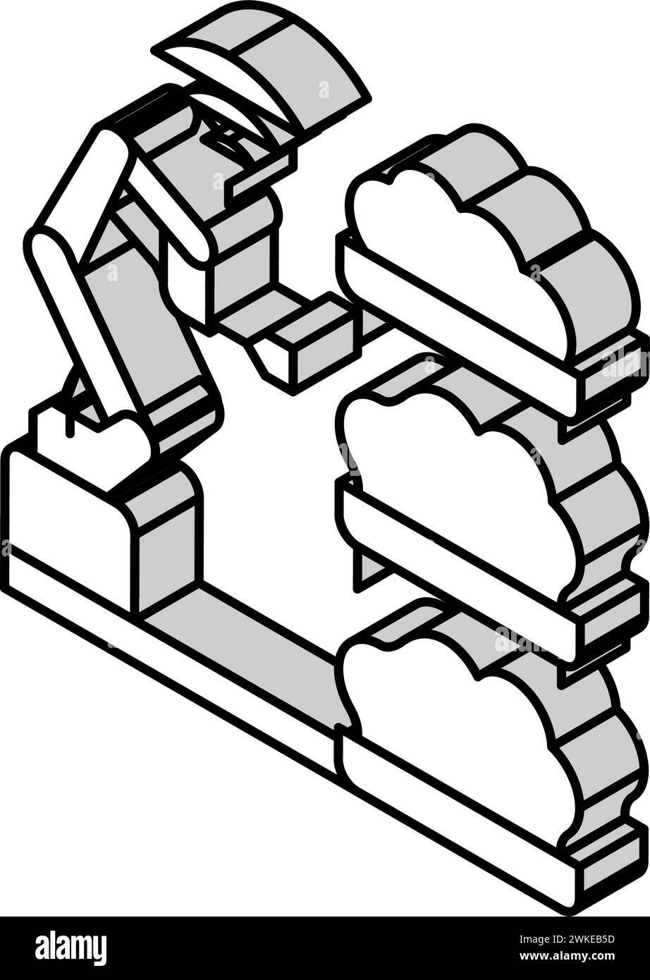 robot farmer smart farm isometric icon vector illustration Stock Vector ...