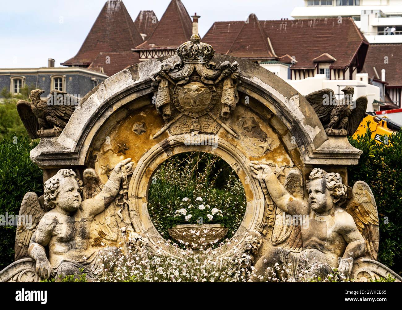 Sculture of angels in Biarritz Stock Photo - Alamy