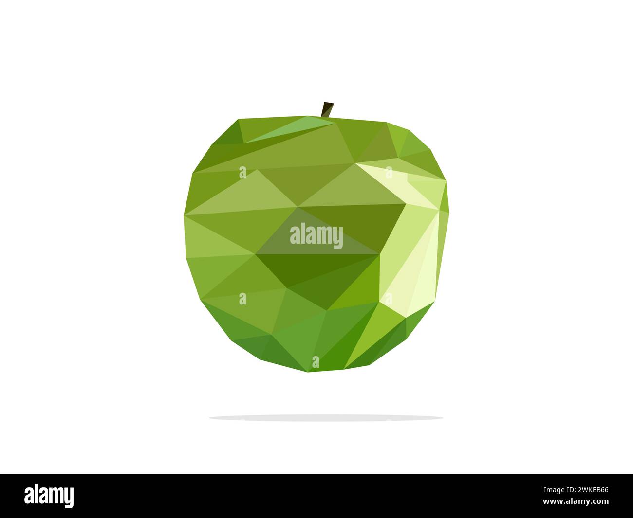 fruit illustration. Green apple abstract geometric triangle polygon art ...