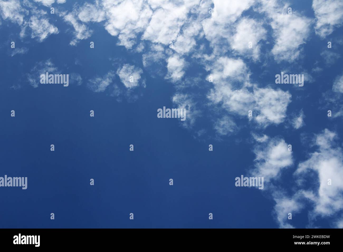 Little white clouds in the blue sky. Weather formation Stock Photo - Alamy