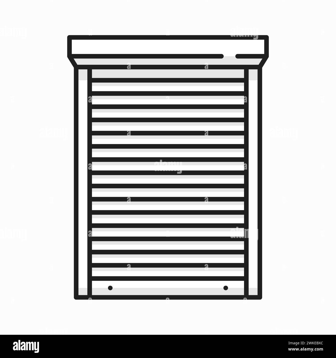 Window shade roller blind, closed jalousie curtains shades isolated ...