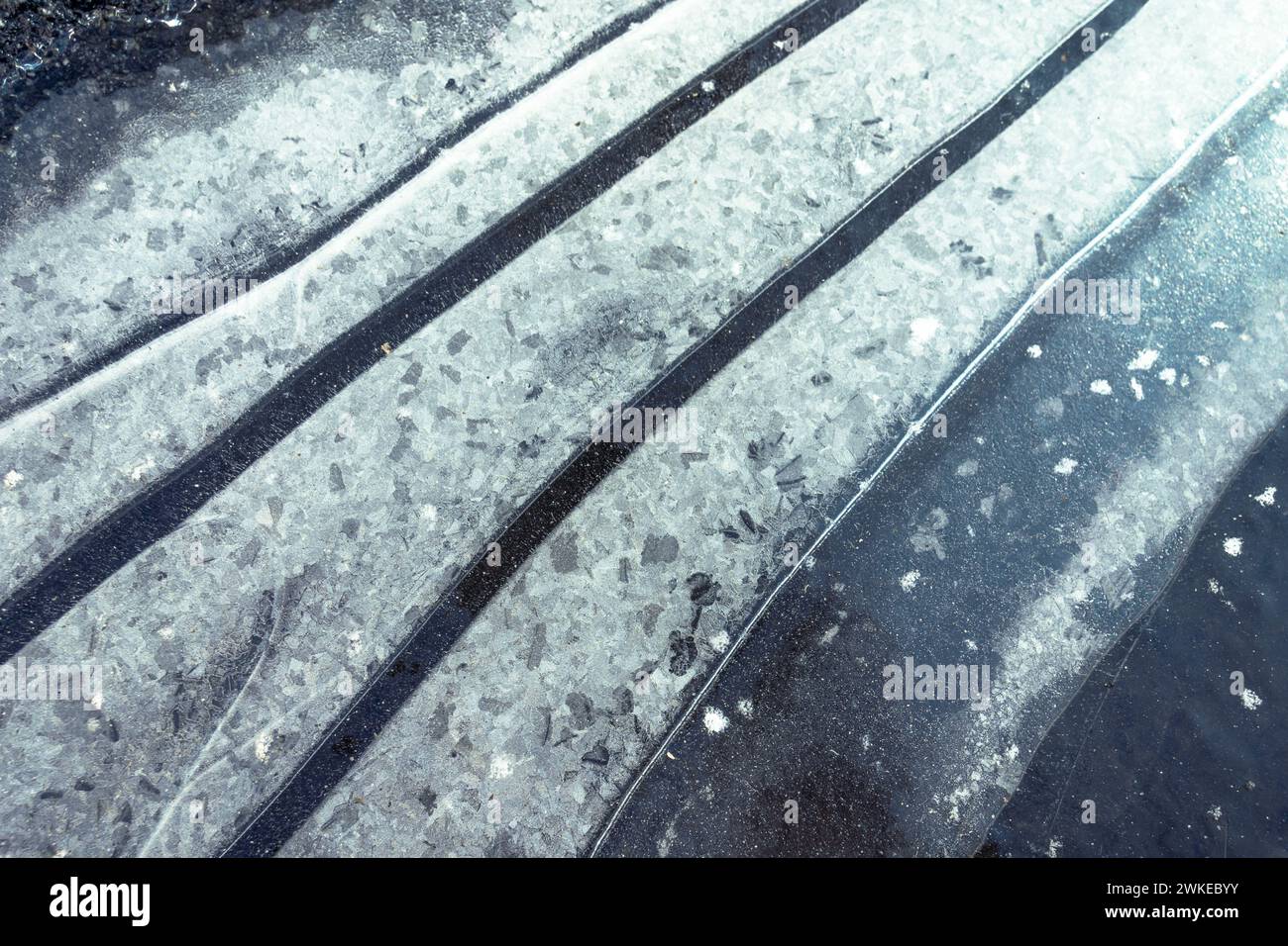 Abstract Image Of The Frozen Surface Of Ice With Parallel Lines Of ...