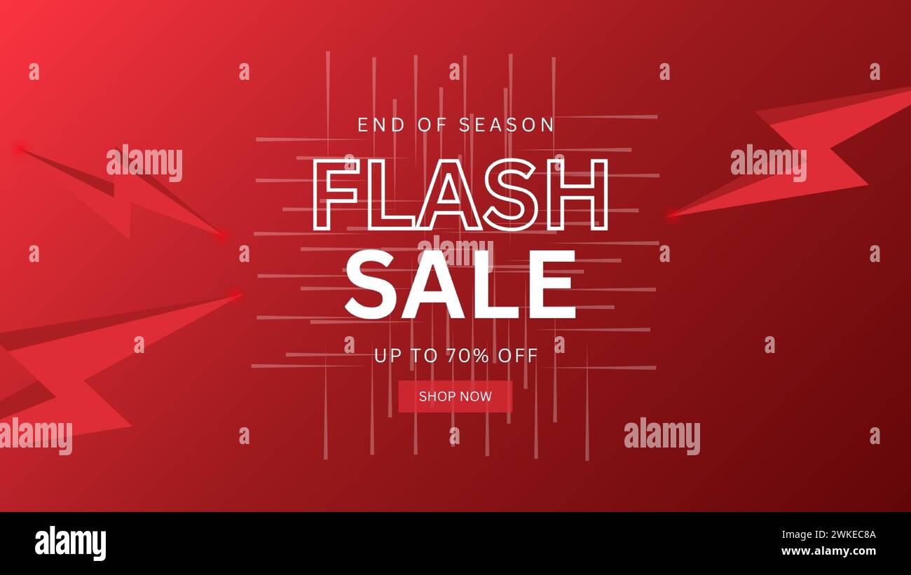 Flash Sale Shopping Poster or banner with Flash icon and 3D text on red ...