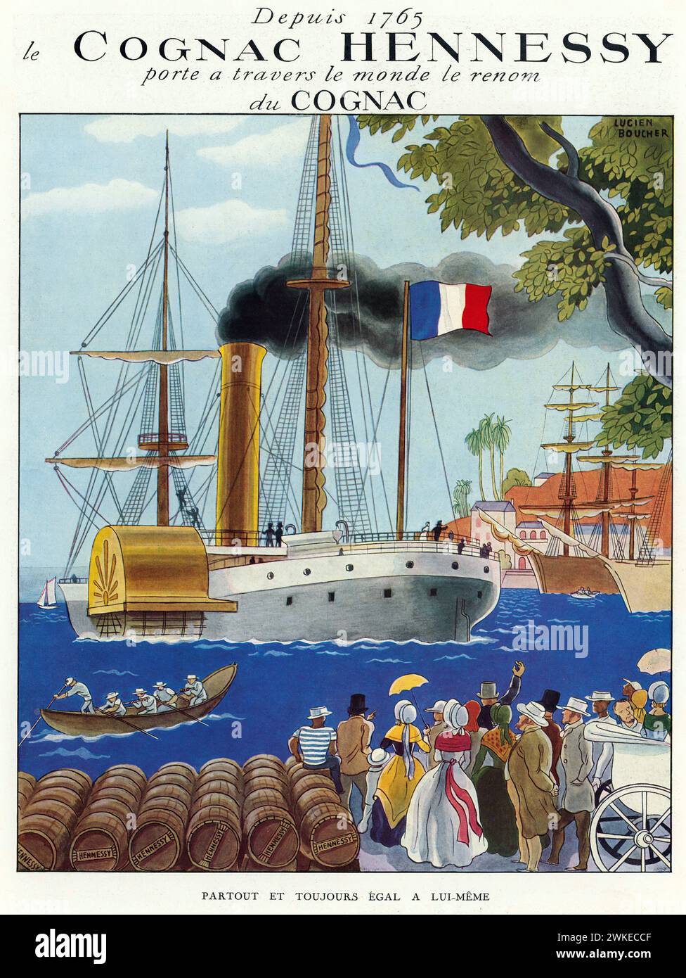Publicidad de Cognac Hennessy. Año 1939 Stock Photo - Alamy