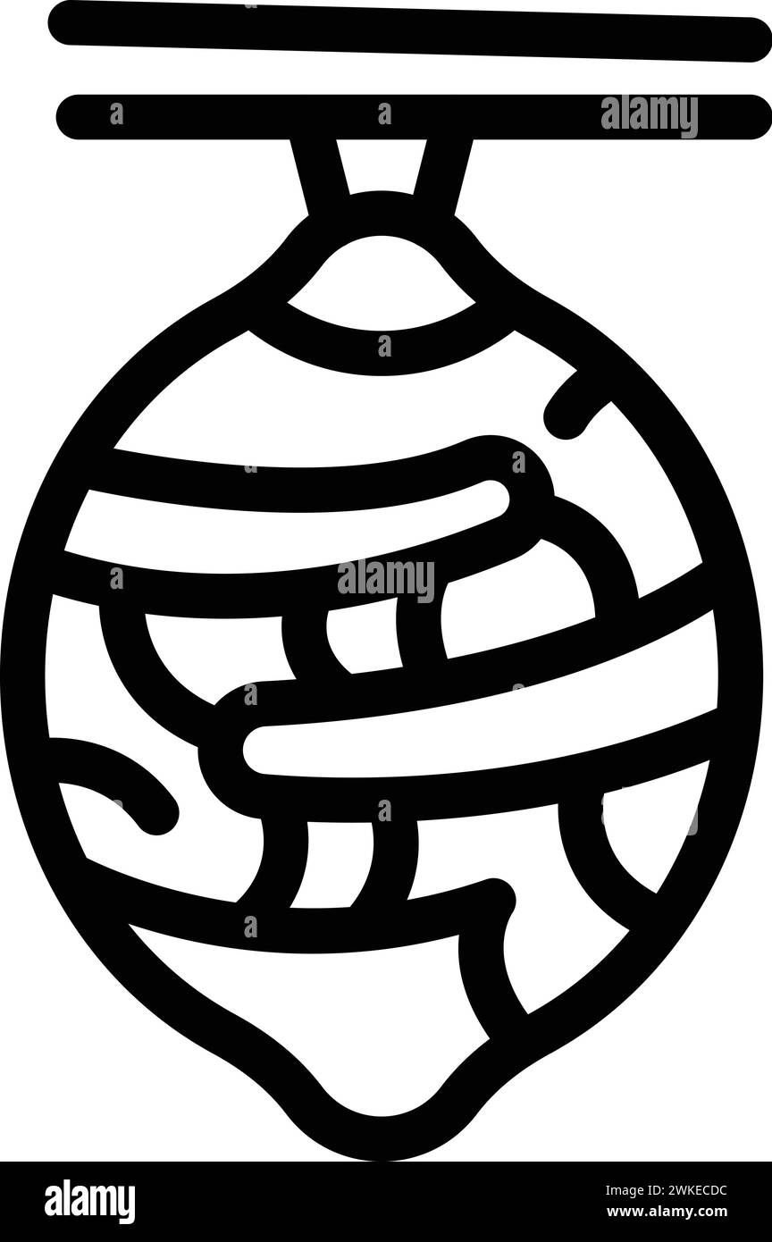 Silk cocoon icon outline vector. Insect cocooning stage. Metamorphosis ...