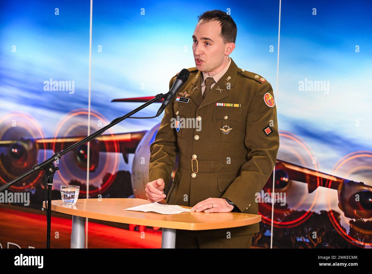 Steenokkerzeel, Belgium. 20th Feb, 2024. Luxembourg military pilot ...