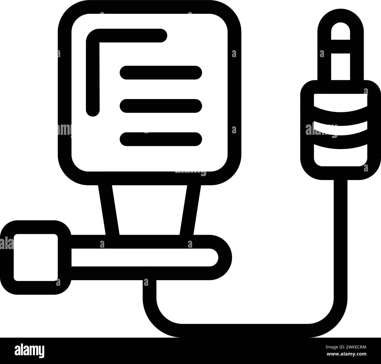 Neck sound mic icon outline vector. Recording dialogue speaker ...