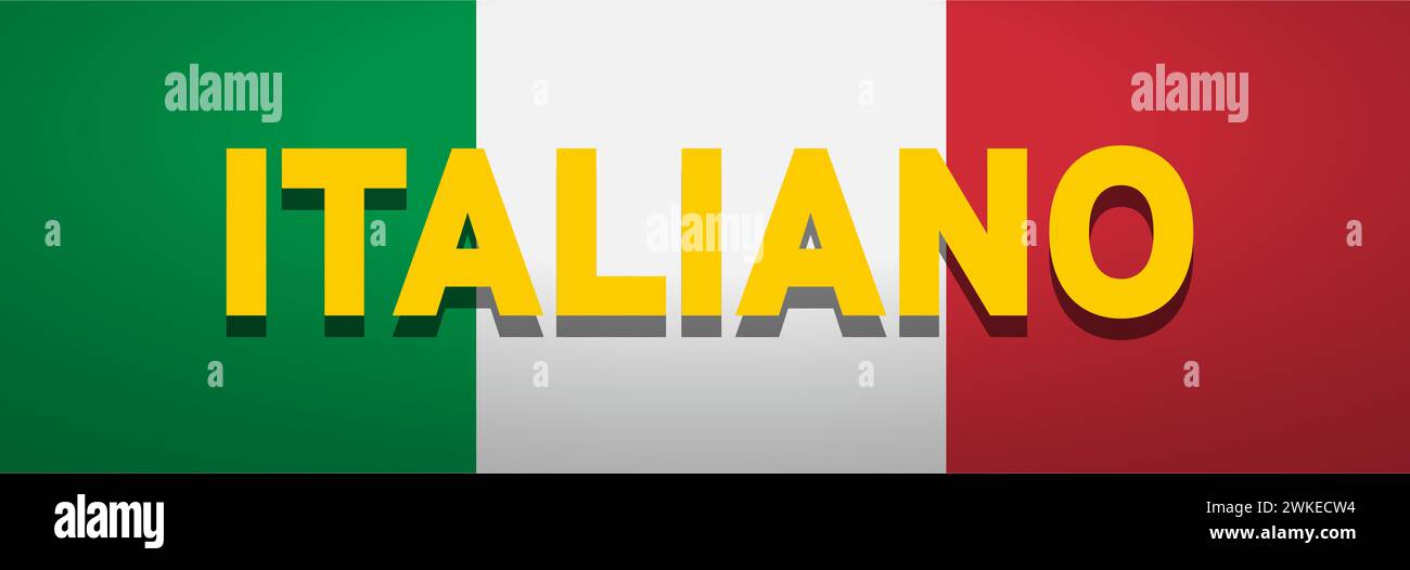 Speaking Italian. Word on flag of Italy, vector banner Stock Vector ...