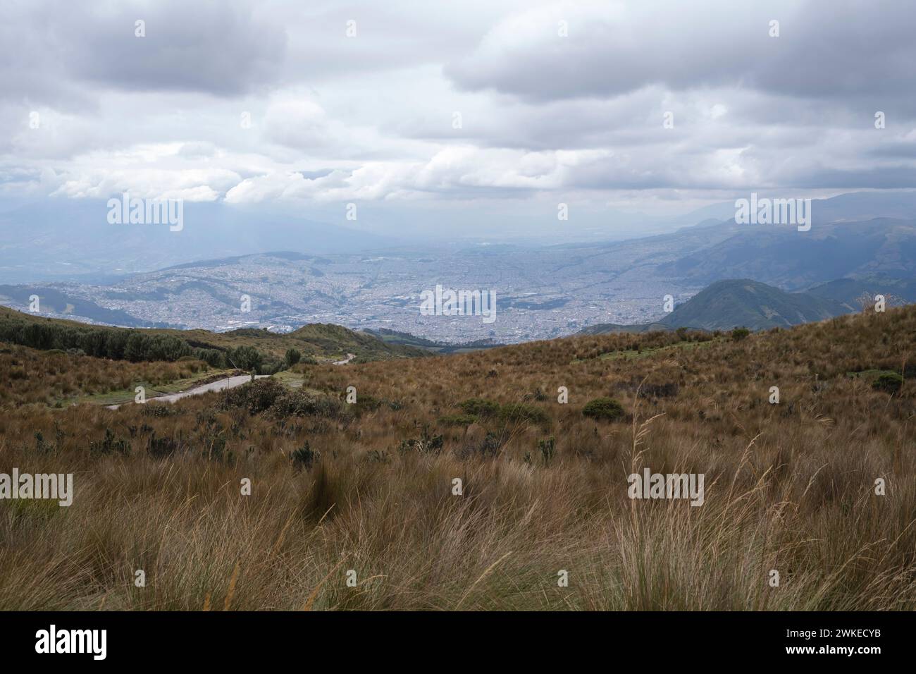 City view from Pichincha volcano near Quito, Ecuador Stock Photo - Alamy