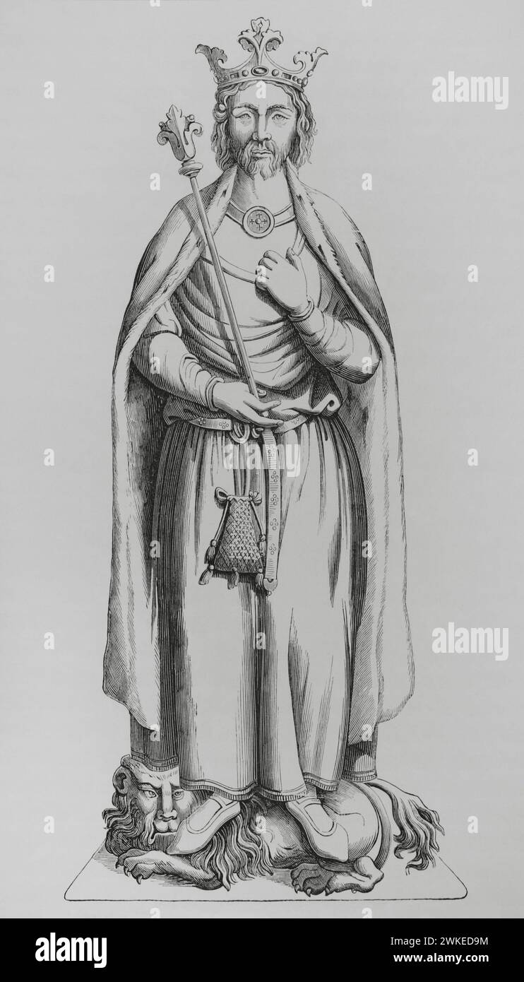 Charles the Simple (879-929). King of West France (898-922). Portrait ...
