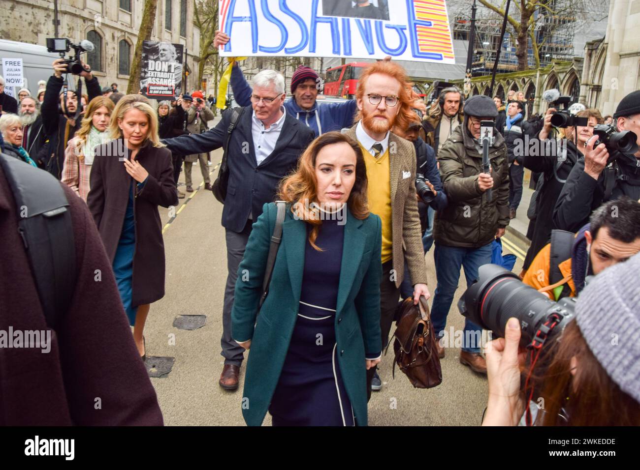 London, UK. 20th February 2024. Stella Assange arrives at the High ...