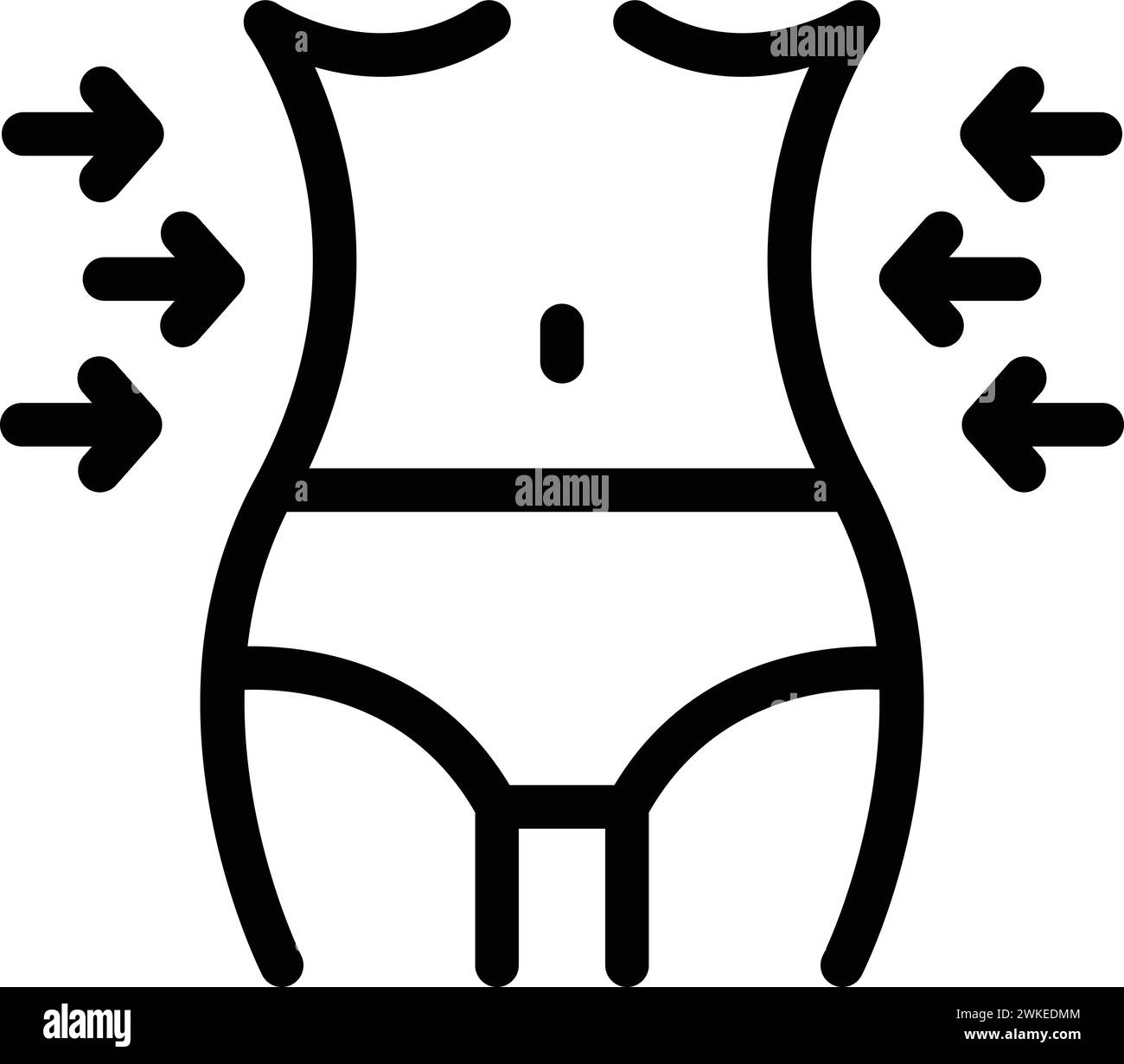 Skinny belly icon outline vector. Sport body shape. Fitness healthy ...