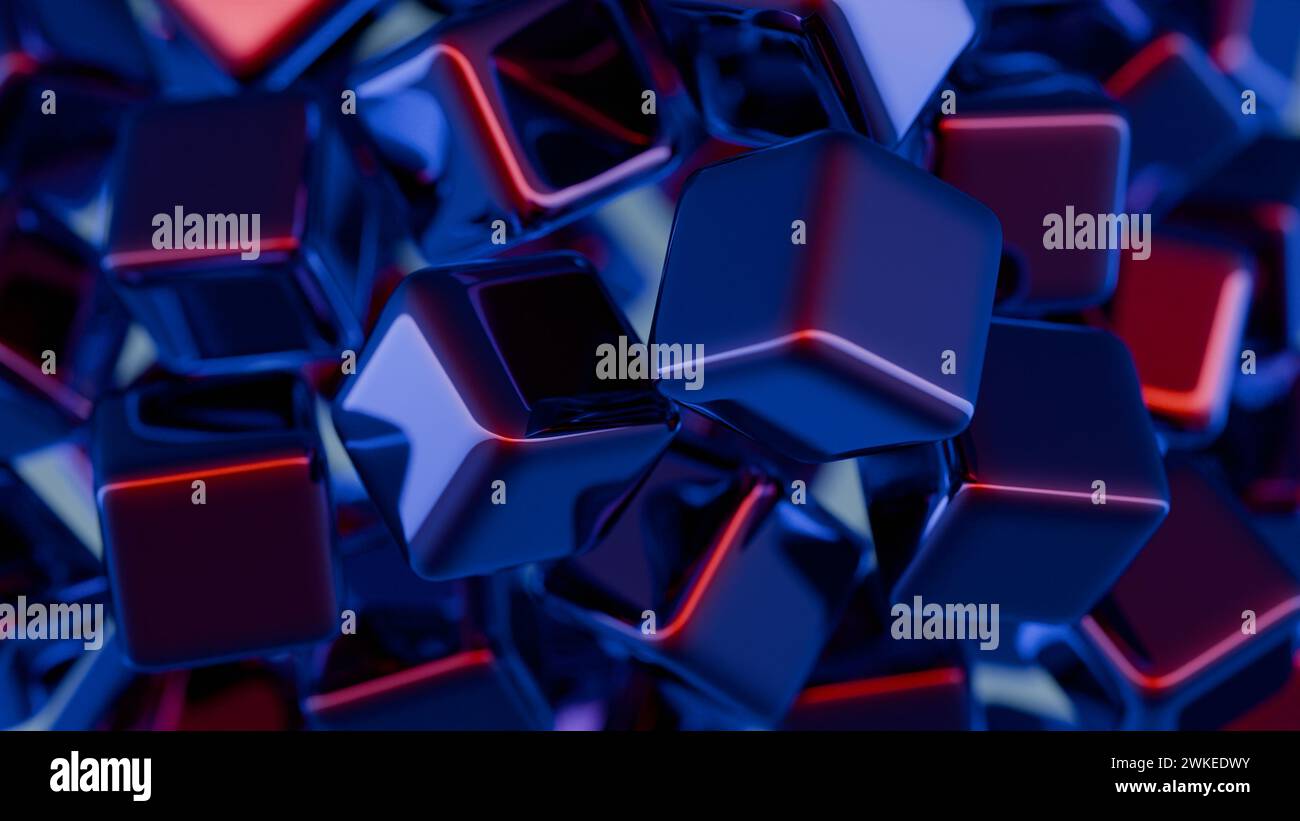 Minimalist interpretation of interconnected blocks symbolizing blockchain Stock Photo - Alamy