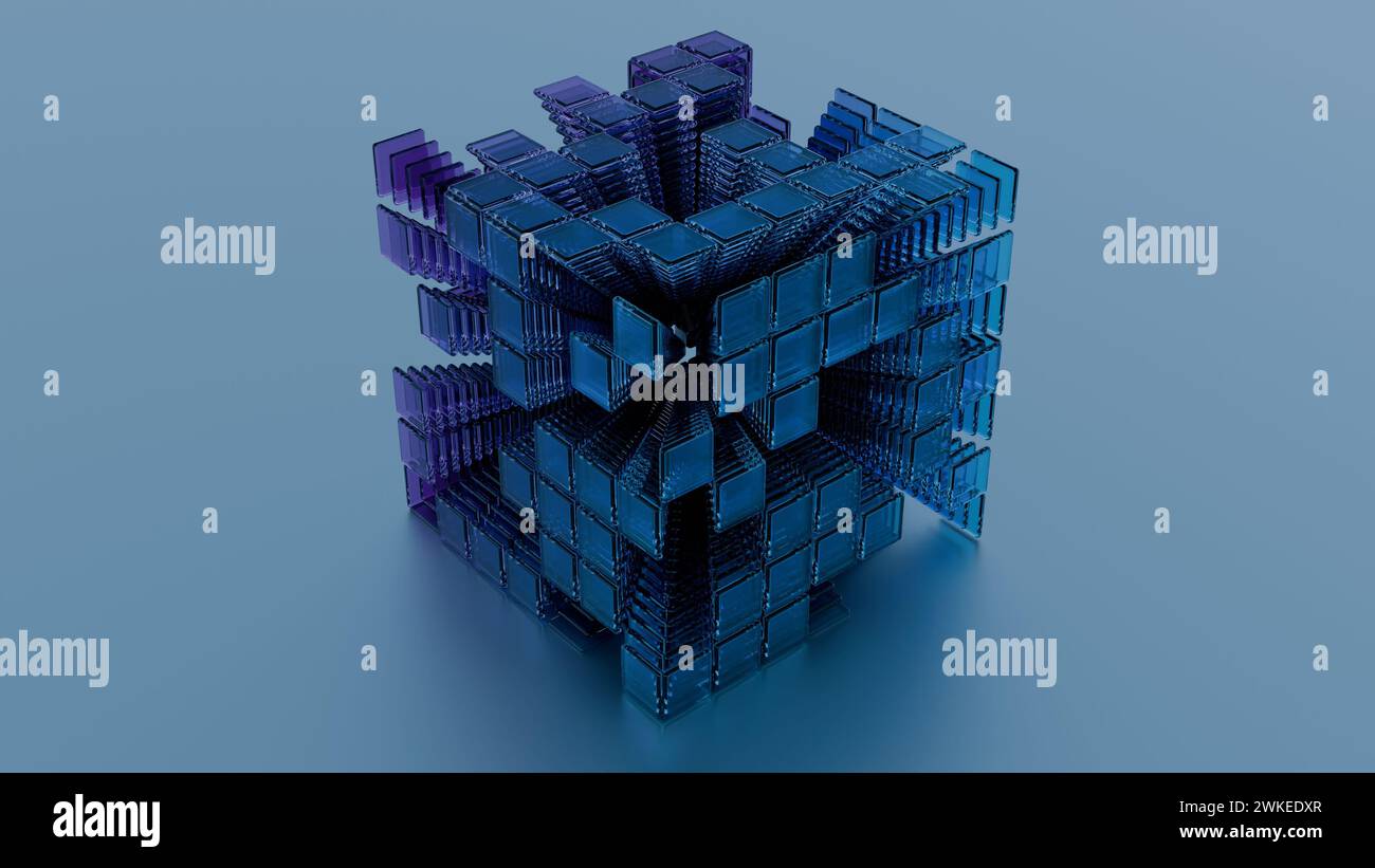 Abstract holographic with holographic echoes and 3D effects, creating ...