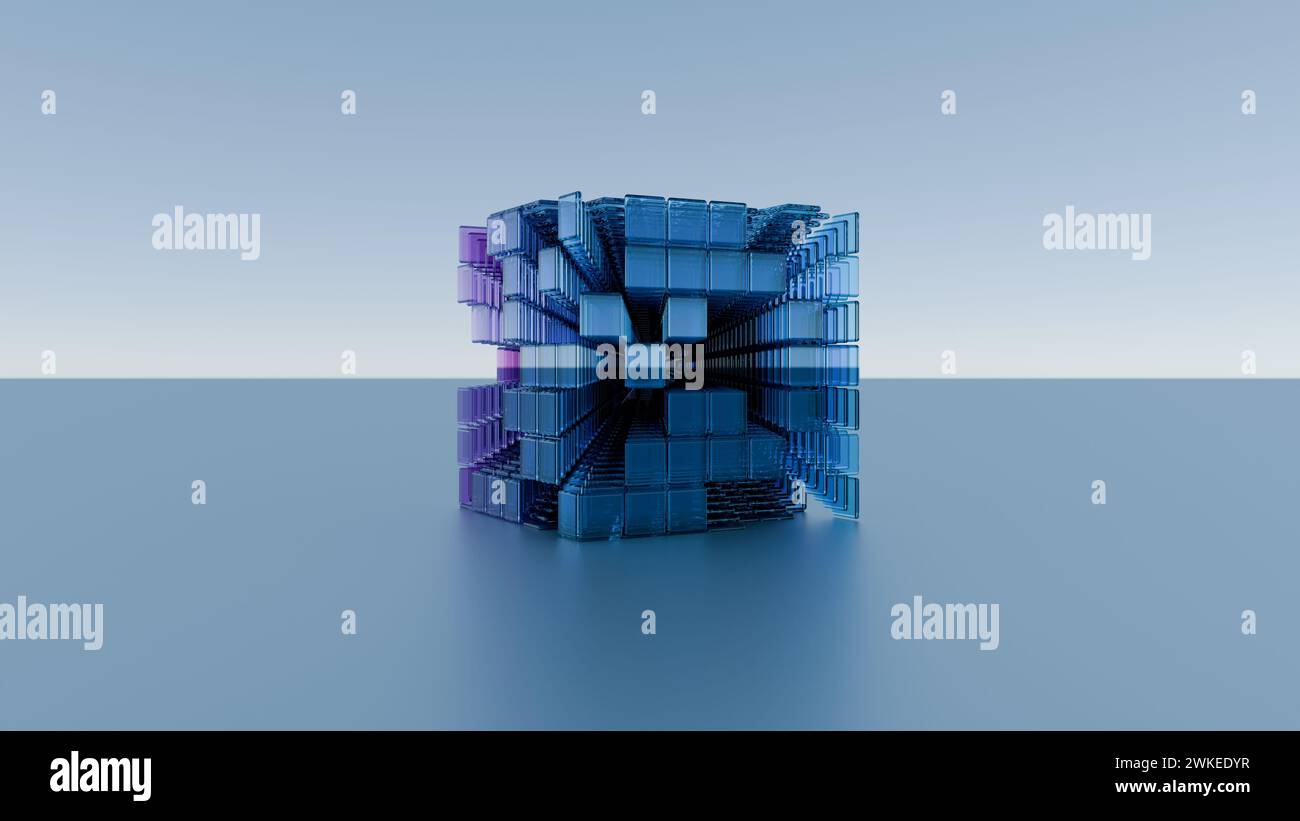 Abstract holographic with holographic echoes and 3D effects, creating ...