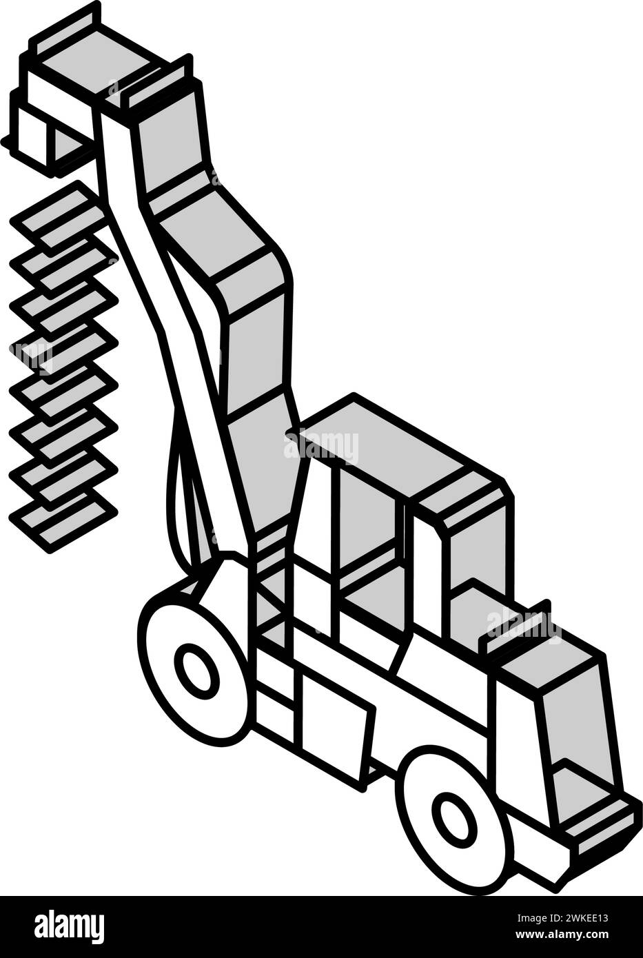 digger construction car vehicle isometric icon vector illustration ...