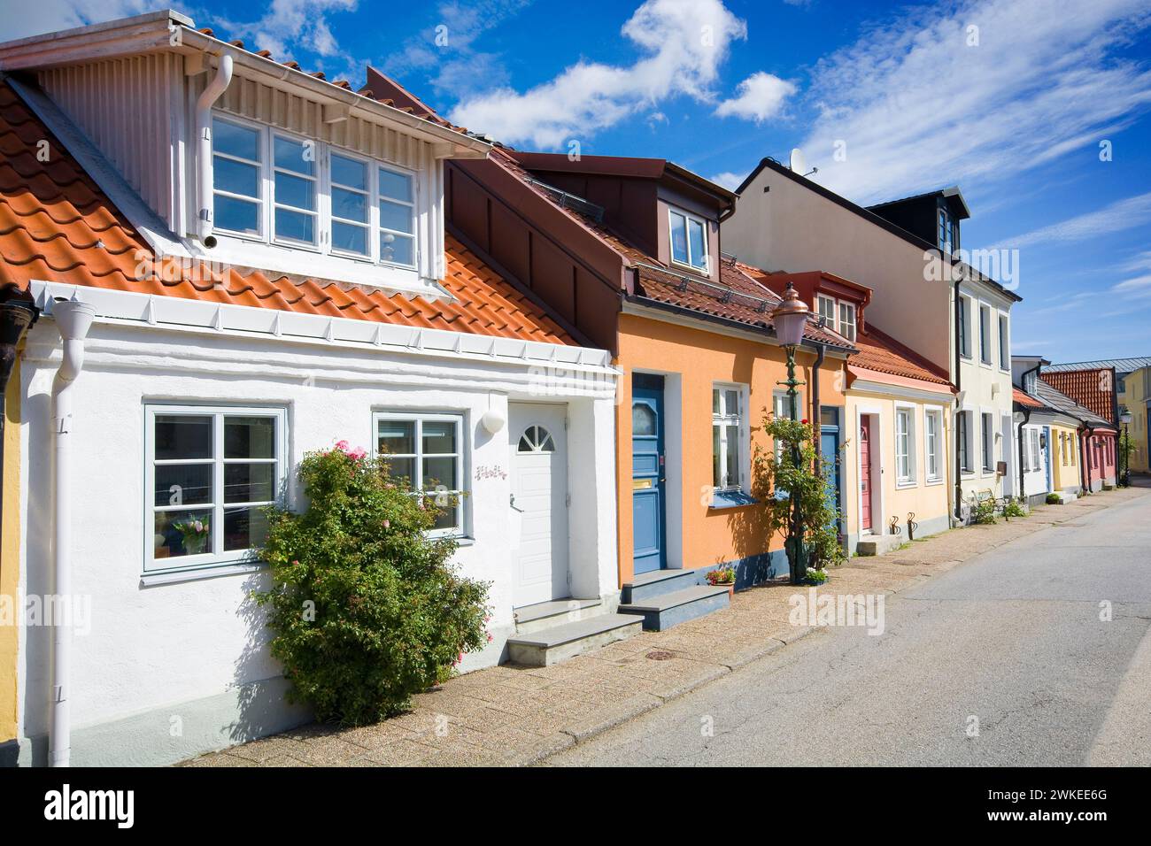 Colorful houses in Ystad, Sweden Stock Photo - Alamy