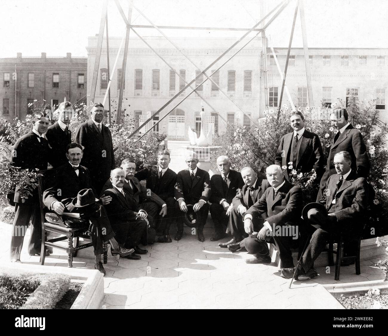 Henry Ford and friends outside San Quentin Prison - Vintage Photograph ...