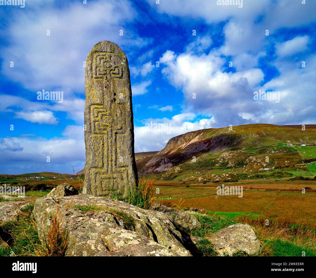Cross pillar, Straid, Glencolumbkille, County Donegal, Ireland Stock ...