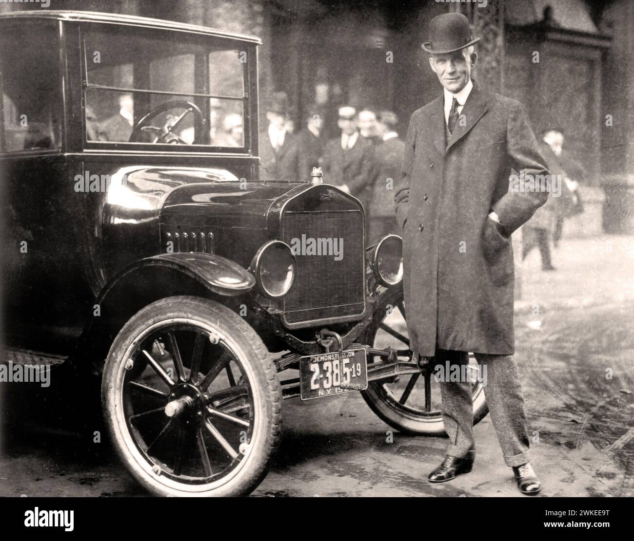 Henry Ford with Model T, Hotel Iroquois, Buffalo NY 1921 Stock Photo ...