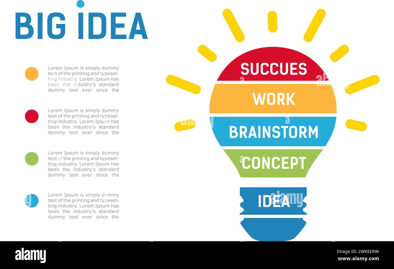 infographic Big idea for business. Color light bulb made of blocks Stock Vector Image & Art - Alamy