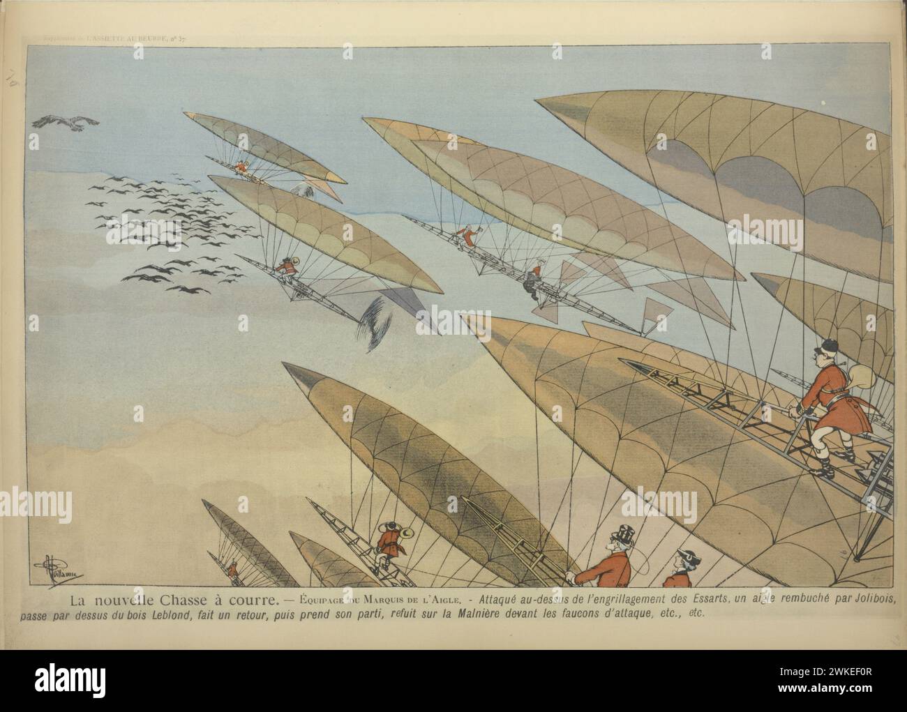 Luftschiffjagd. Museum: Privatsammlung. Author: ALBERT GUILLAUME Stock ...