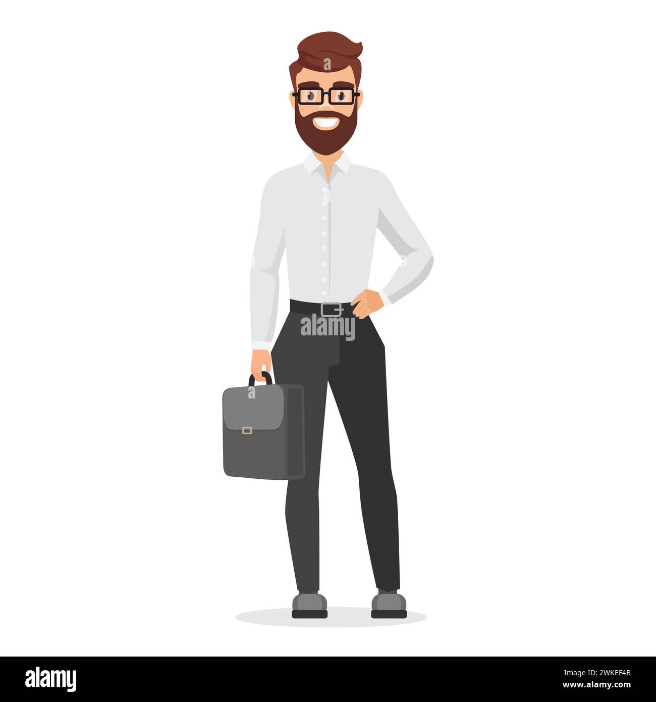 Confident happy businessman walk look Stock Vector Images - Alamy