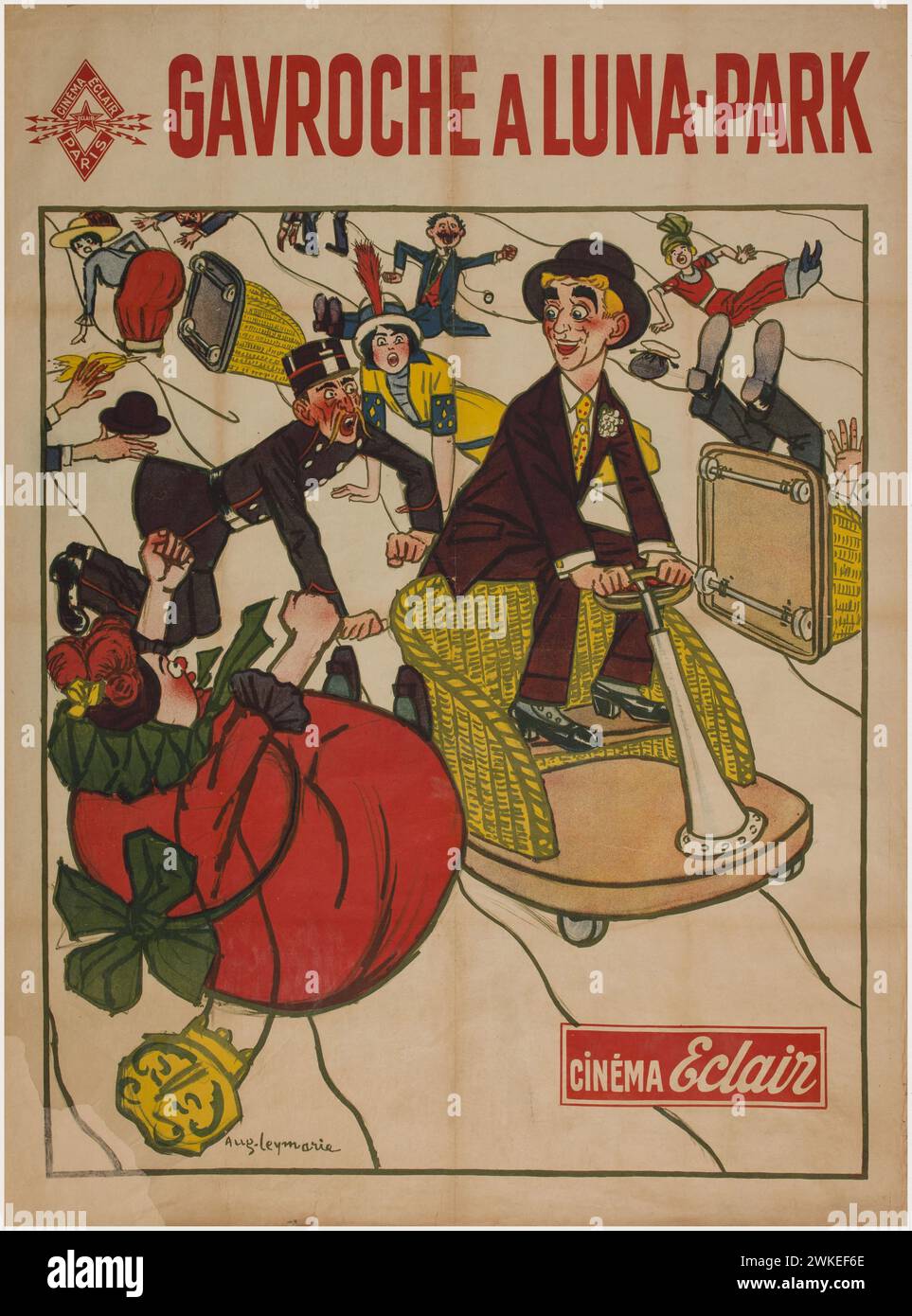 Movie poster "Gavroche au Luna-Park" by Romeo Bosetti. Museum: PRIVATE ...