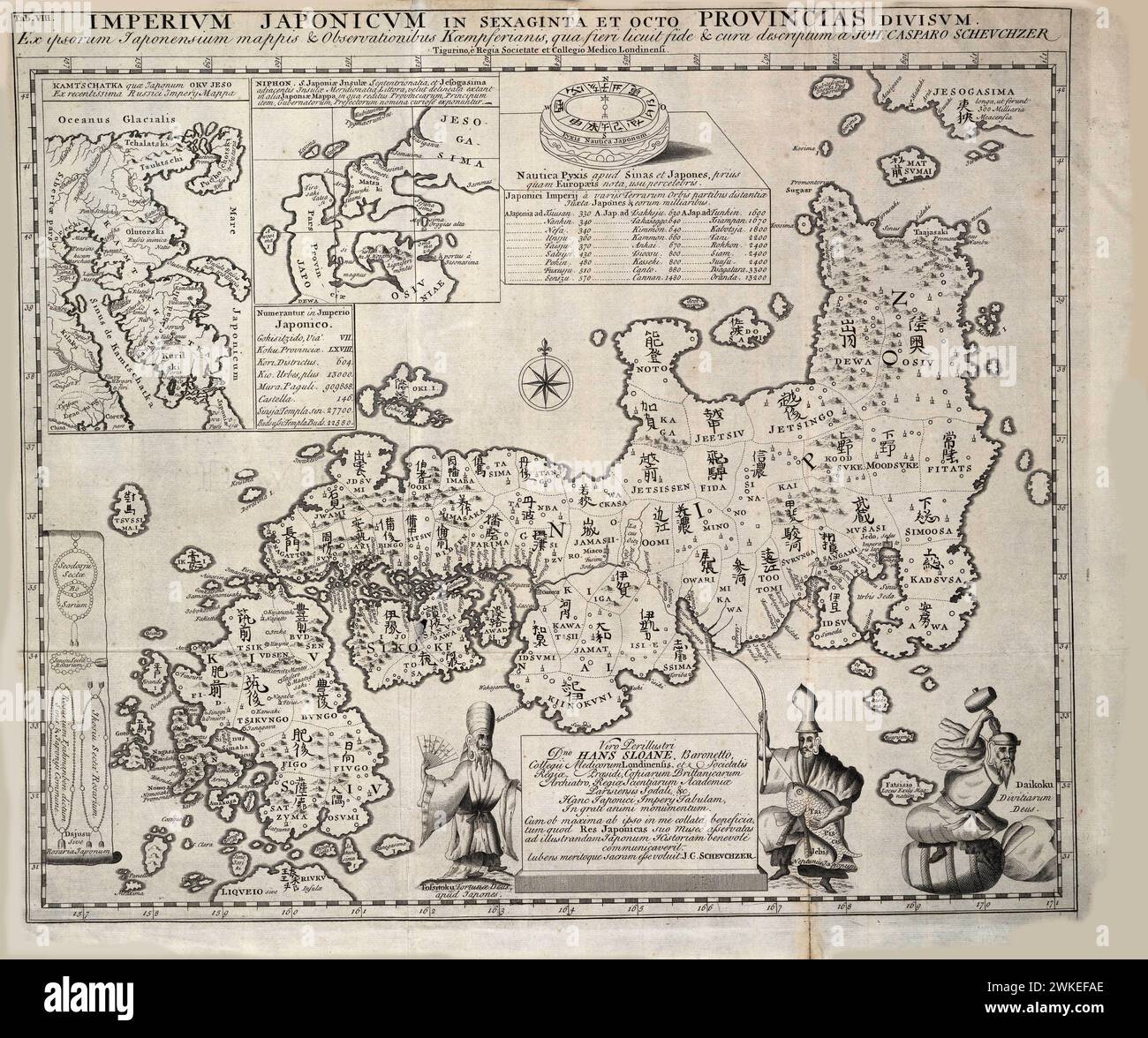 Karte von Japan. Museum: Privatsammlung. Author: Engelbert Kaempfer ...
