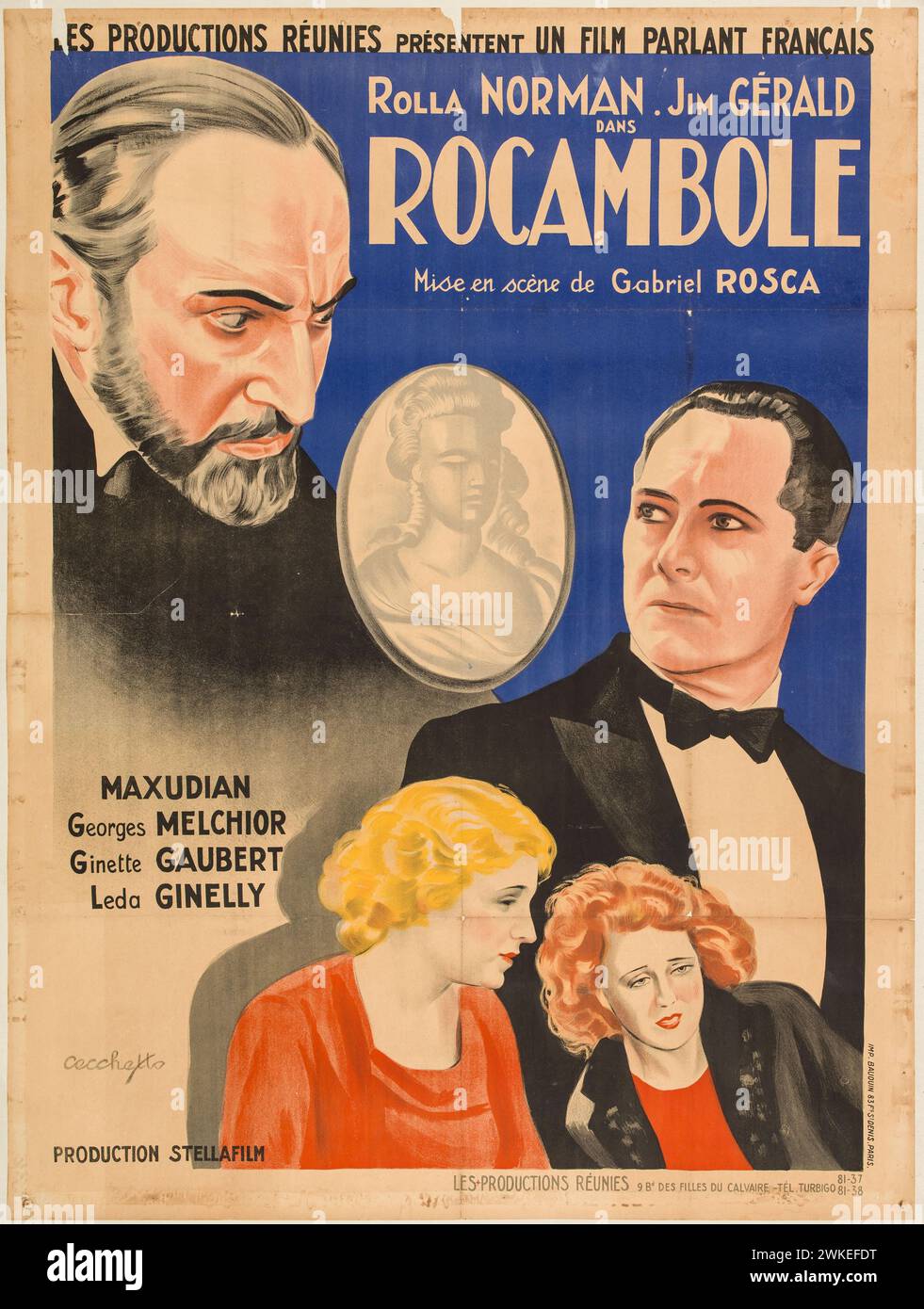 Movie poster "Rocambole" by Gabriel Rosca. Museum: PRIVATE COLLECTION ...