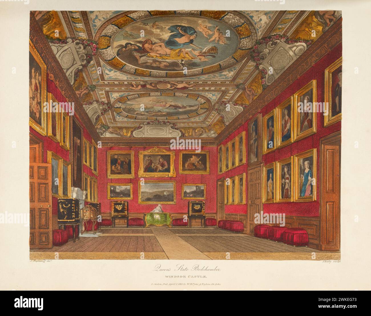 The Queen's State Bedchamber at Windsor Castle. Museum: PRIVATE ...