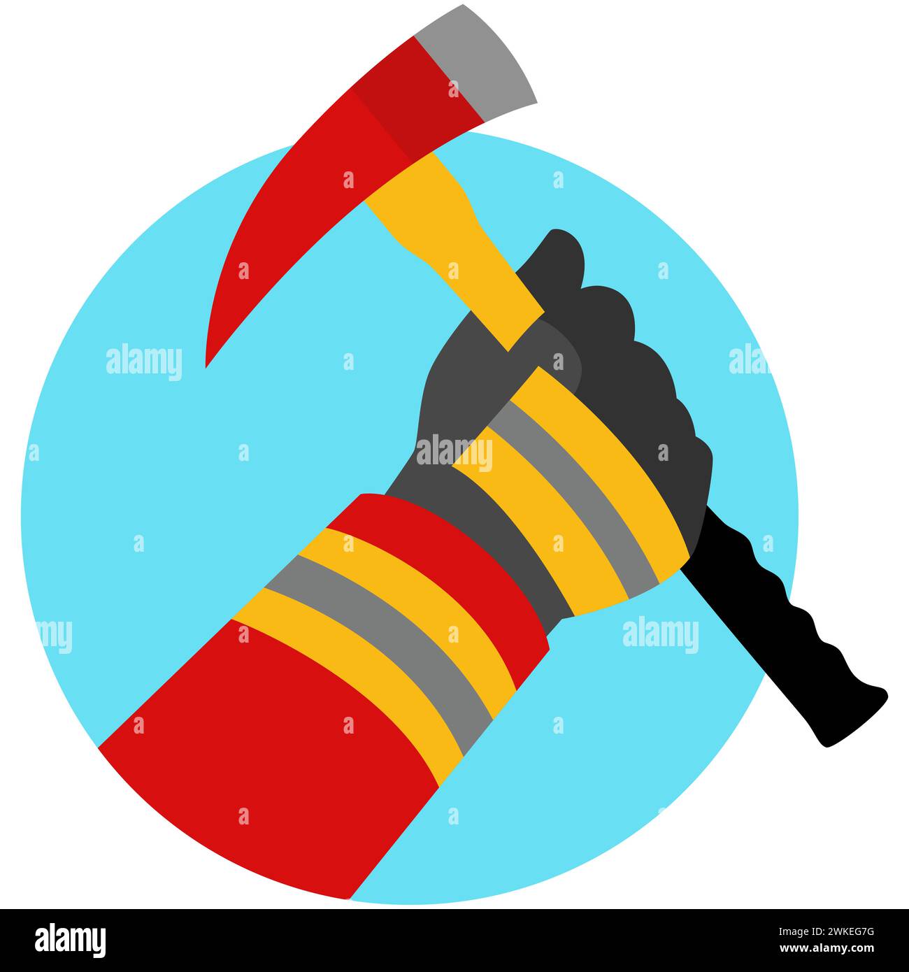 Clip art of a firefighter hand holding an axe, vector illustration ...