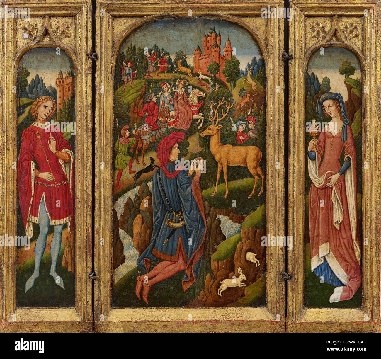Travel triptych with Saint Eustace. Museum: PRIVATE COLLECTION. Author: Spanish Forger Stock ...