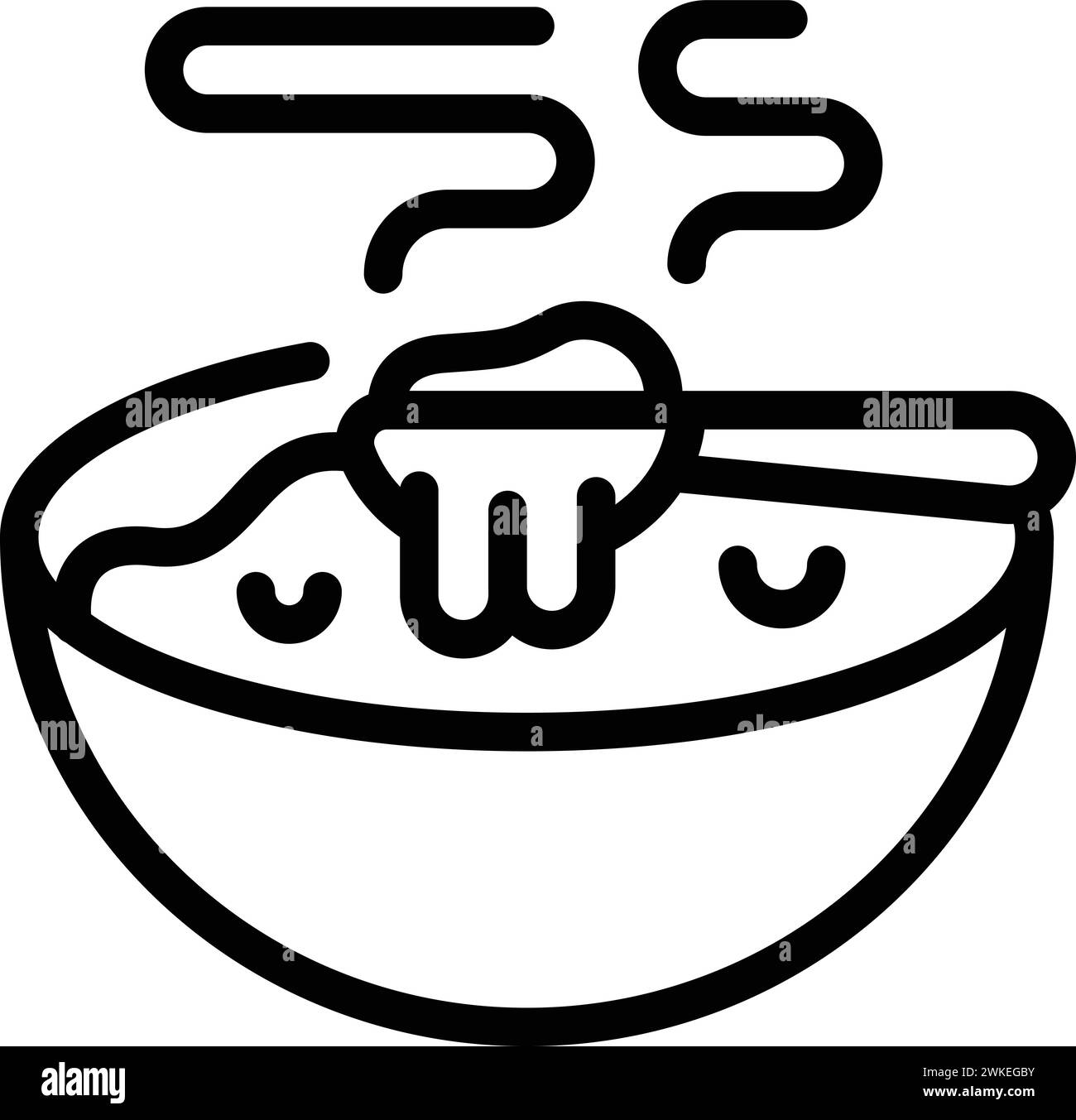 Hot borsch bowl icon outline vector. Ukrainian beetroot meal. Serving ...