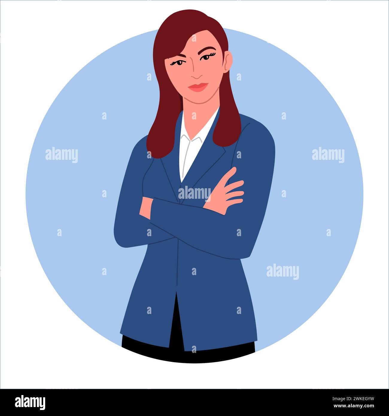 Clip art of a businesswoman, arms crossed, perfect for business ...