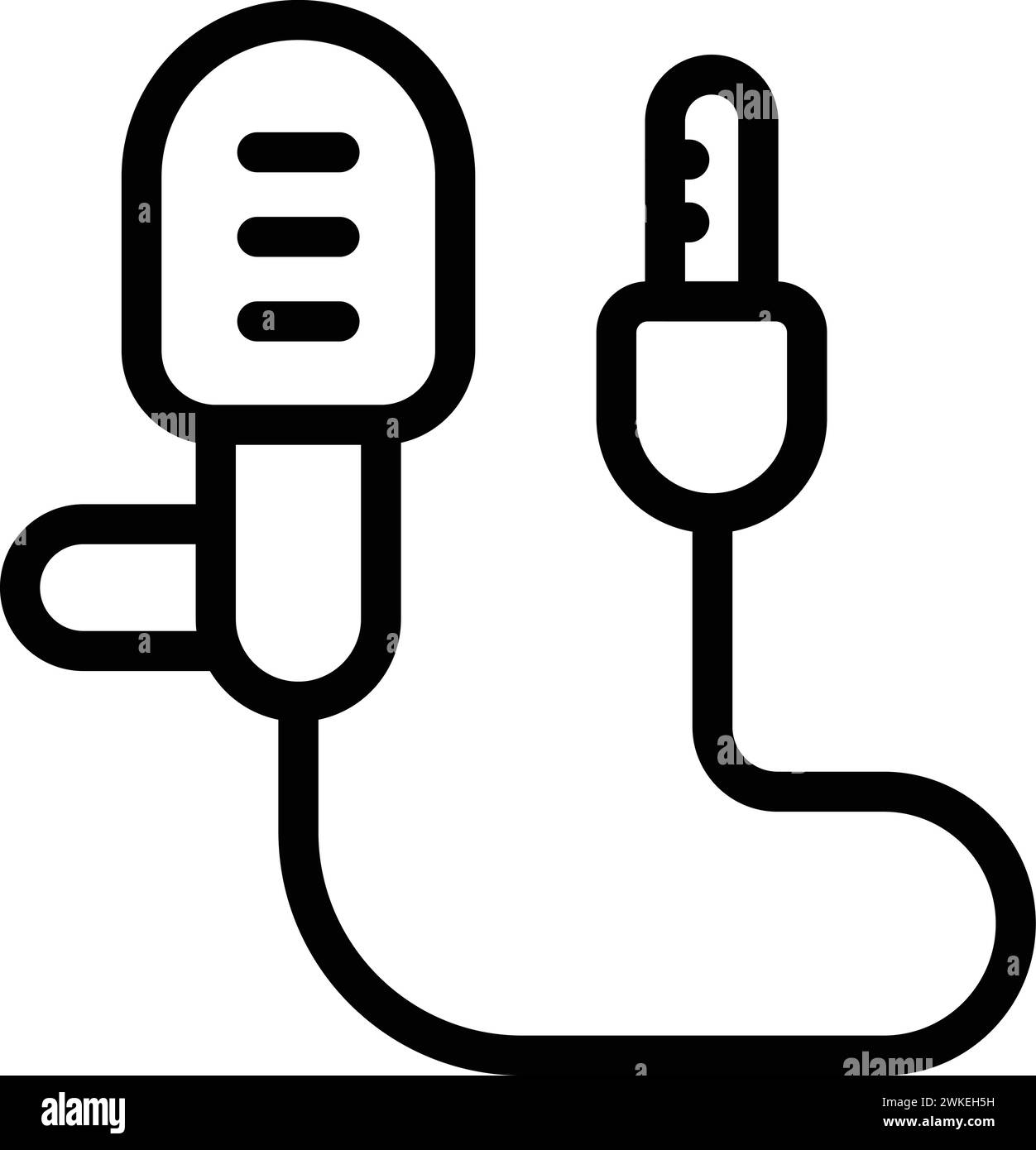 Miniature microphone icon outline vector. Lavalier collar mic. Sound ...