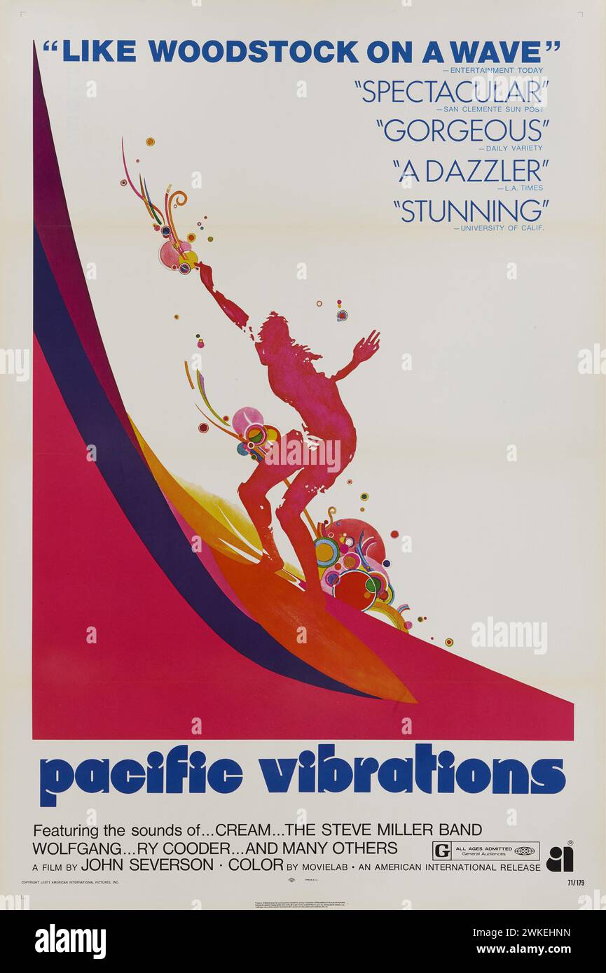 Movie poster "Pacific Vibrations" by John Severson. Museum: PRIVATE COLLECTION. Author: Rick ...