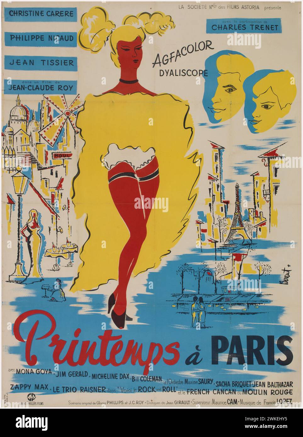 Movie poster "Printemps à Paris" by Jean-Claude Roy. Museum: PRIVATE ...