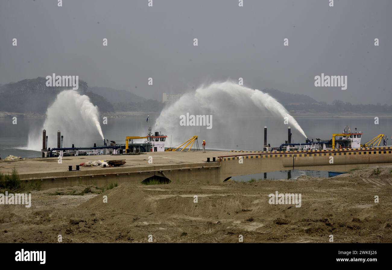 GUWAHATI,INDIA-20 FEBRUARY 2024: Dredging demonstration being conducted ...