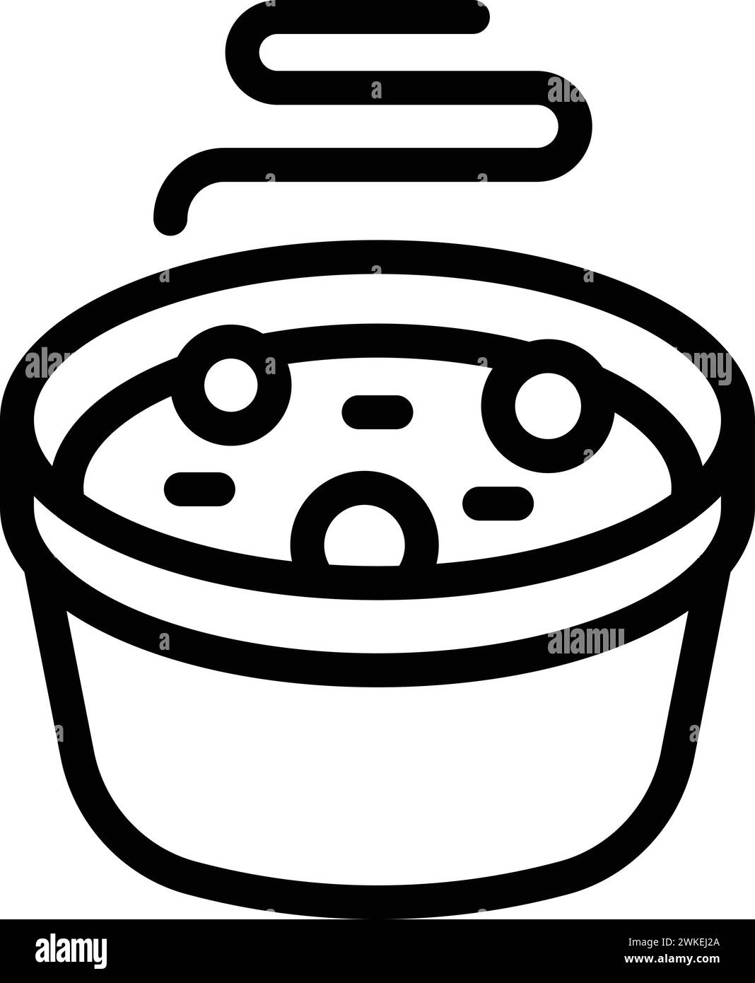 Hot borsch pot icon outline vector. Traditional vegetable borscht ...