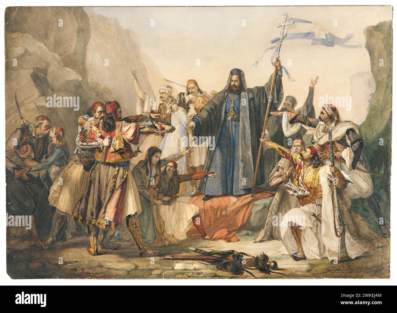 The Metropolitan Germanos raising the banner of freedom (Scene from the ...