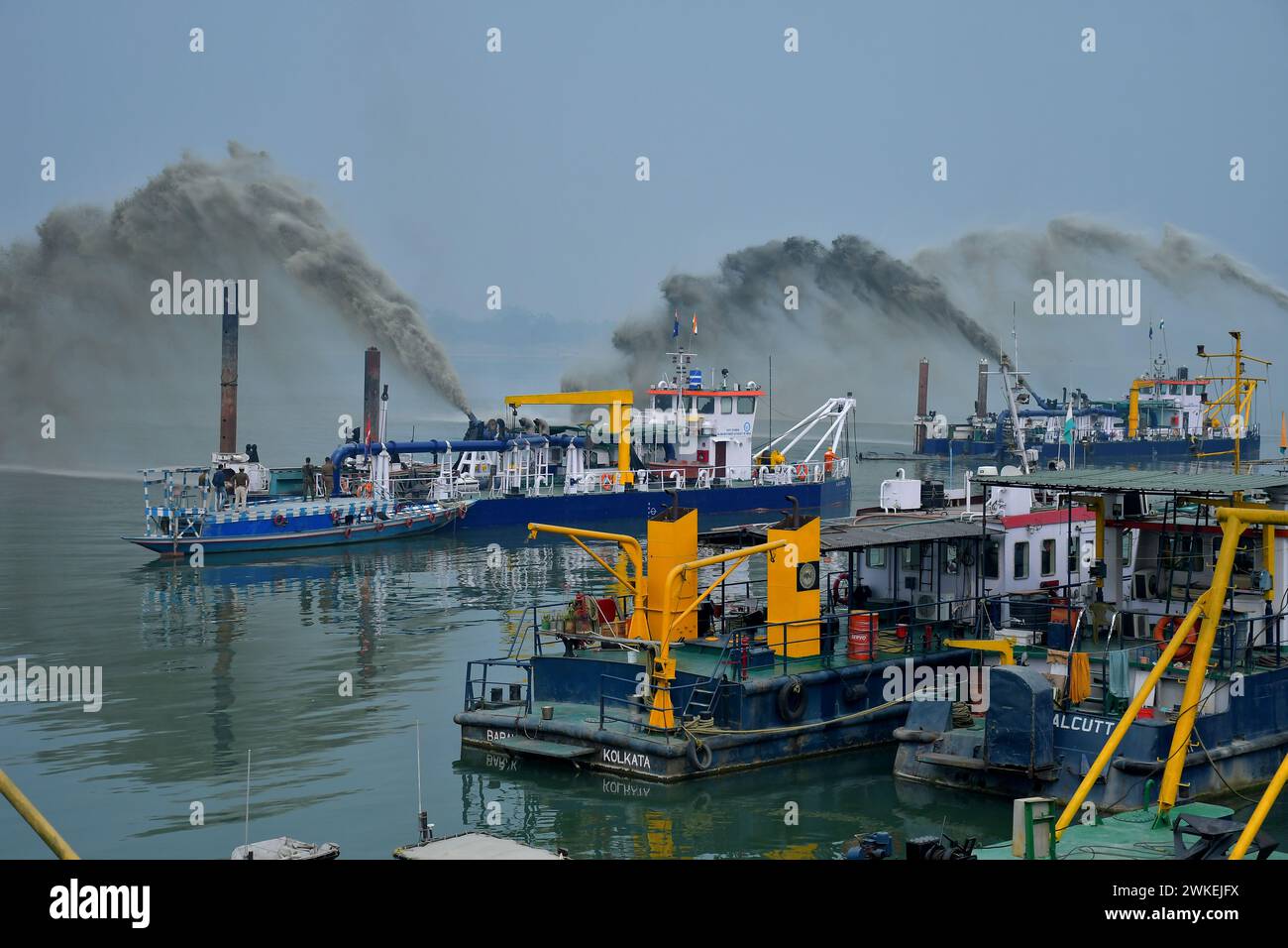 GUWAHATI,INDIA-20 FEBRUARY 2024: Dredging demonstration being conducted ...