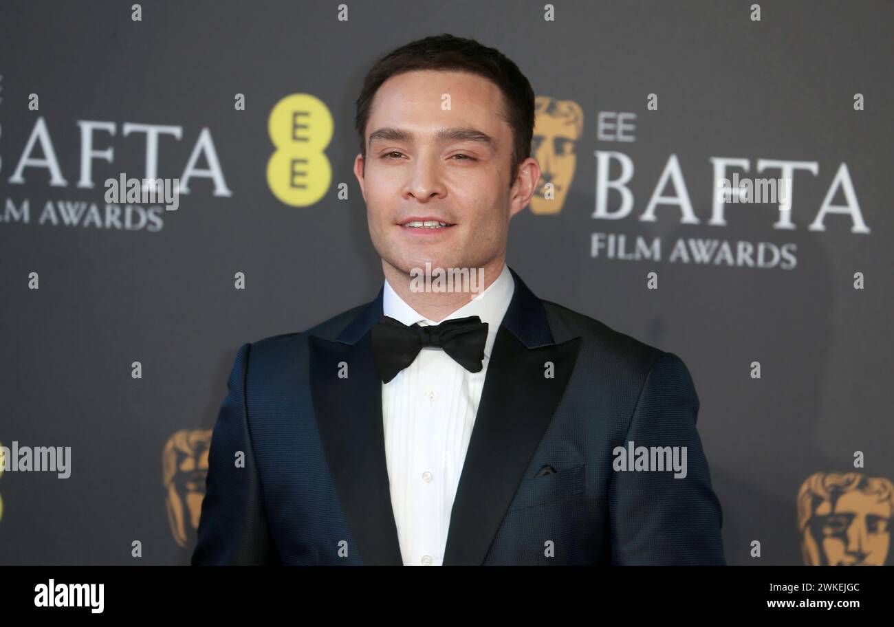 Ed Westwick attends the 2024 EE BAFTA Film Awards at The Royal Festival ...