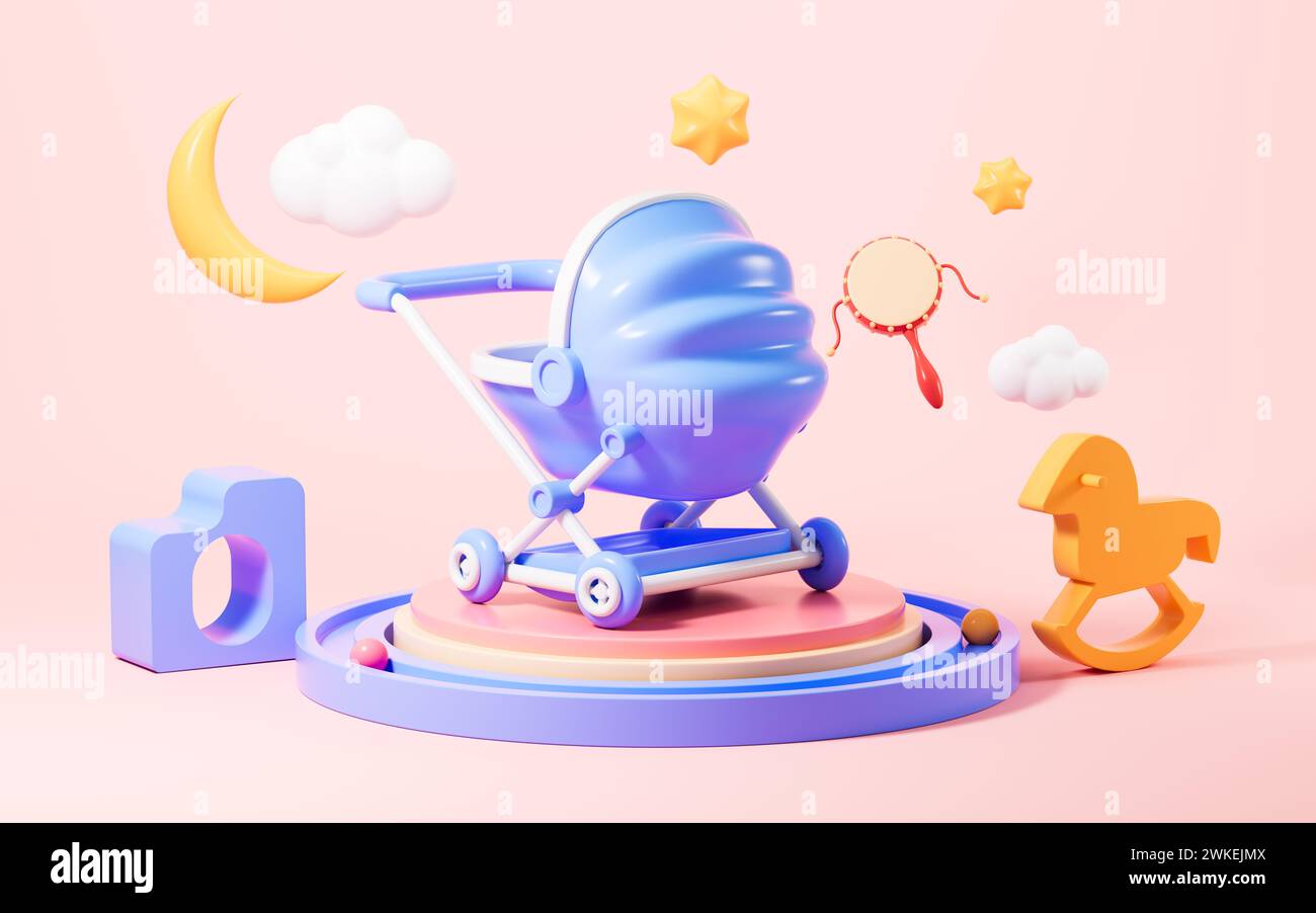 Baby rattle set cartoon hi-res stock photography and images - Alamy