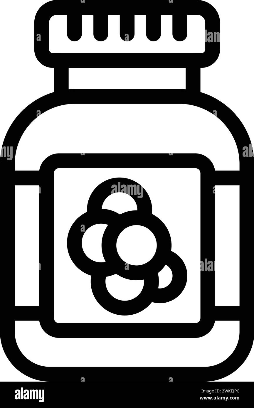 Vitamins bottle icon outline vector. Healthy natural supplements. Loss ...