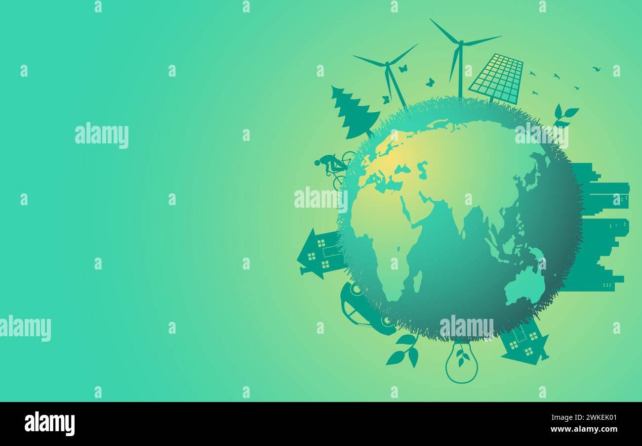 Sustainable living with this eco-friendly illustration depicting a ...