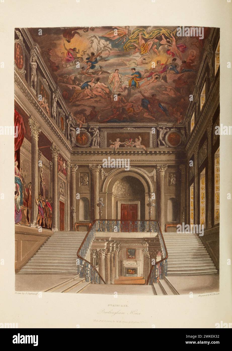 The staircase at Buckingham House. Museum: PRIVATE COLLECTION. Author ...
