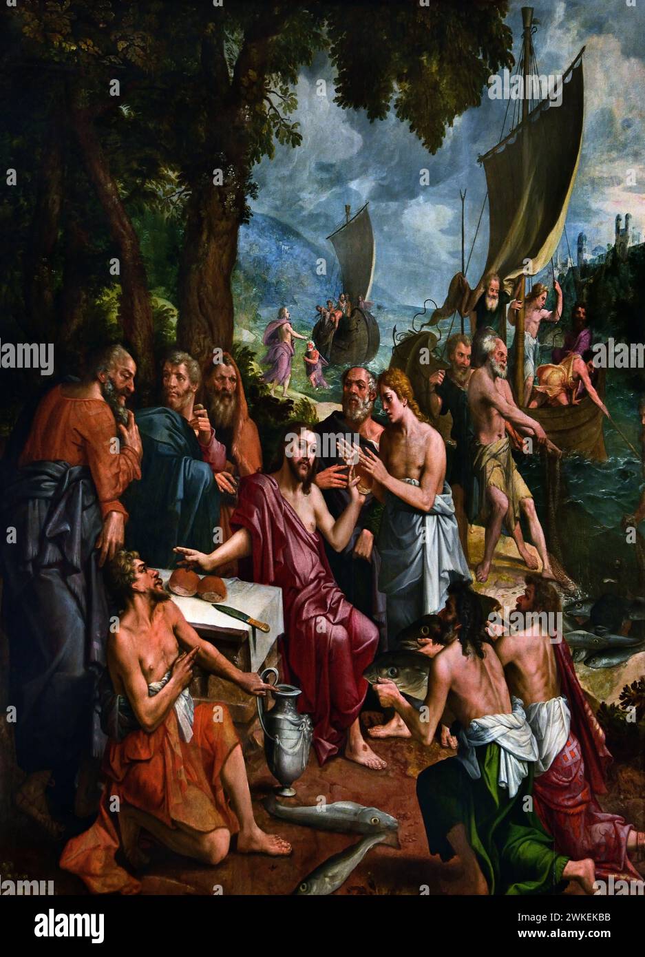 Miraculous catch of fish 1560 Jan van der Elburcht (circa 1500–1571 ...