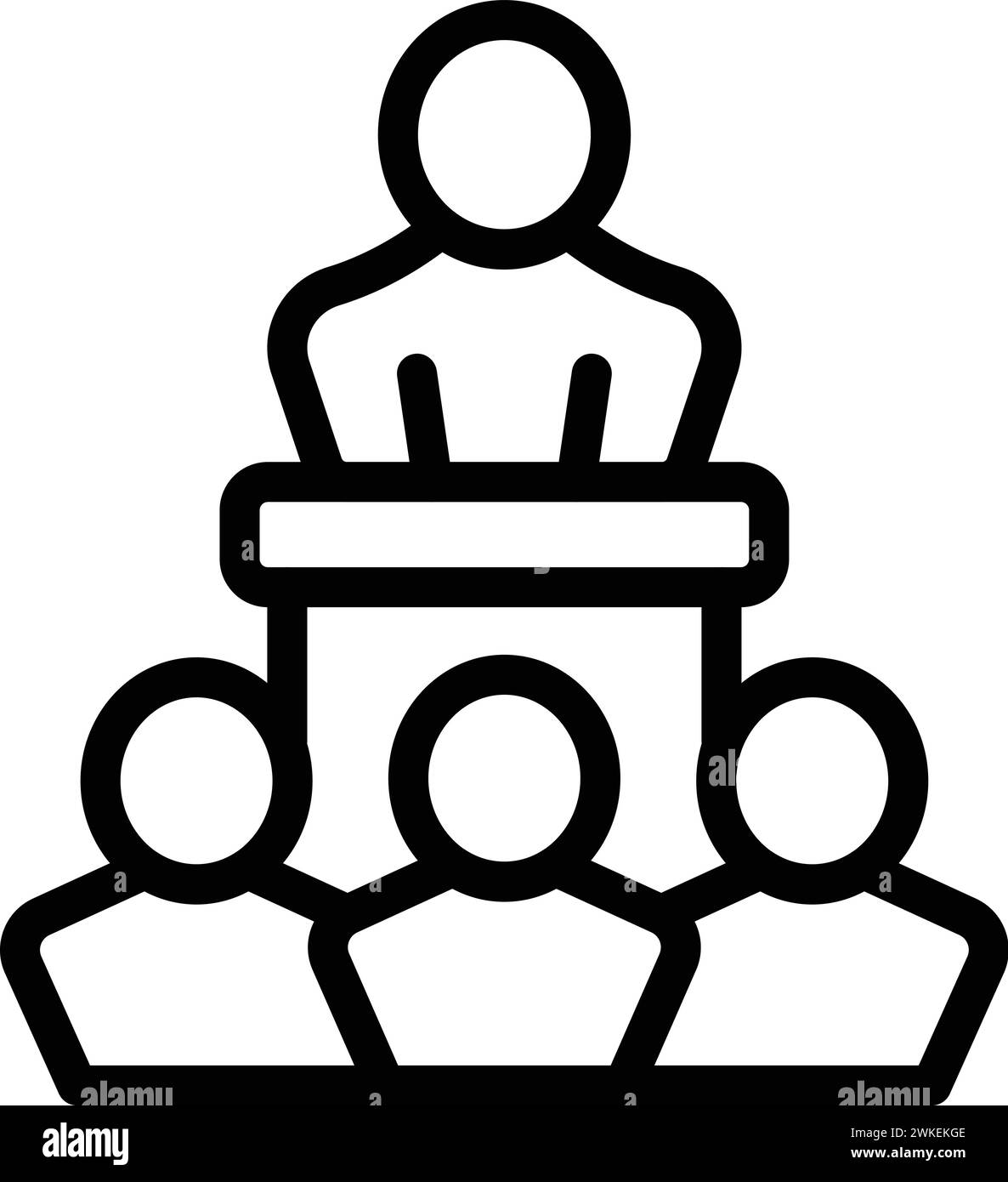 Public speaking skill icon outline vector. Manager upskilling ...